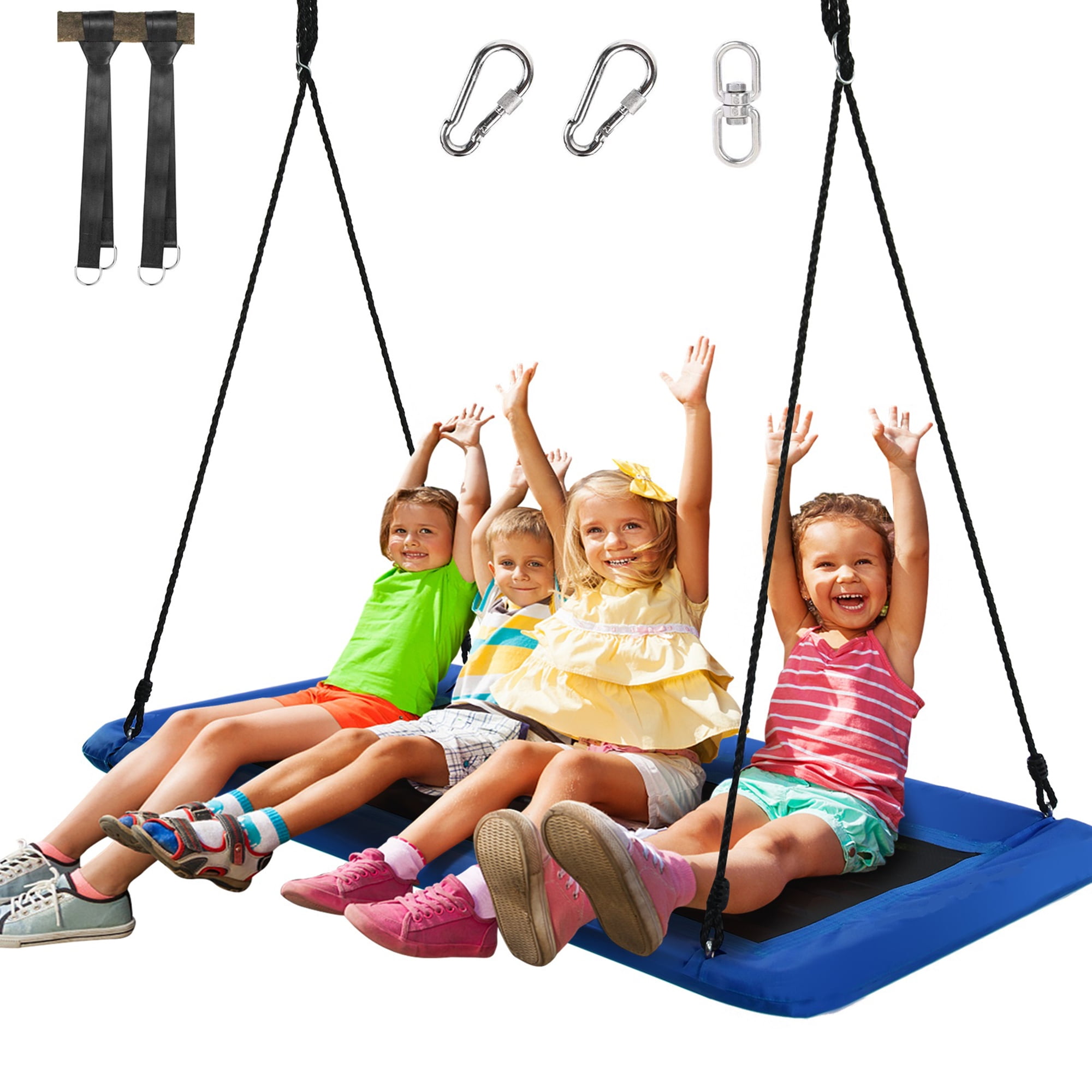 Gymax 60'' Kids Giant Tree Rectangle Swing 700 lbs w/ Adjustable ...