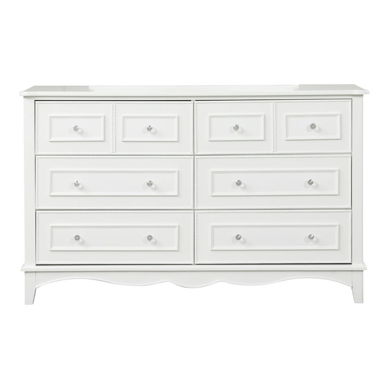Furniture of America Lindsey Traditional White Wood 6 Drawer Dresser
