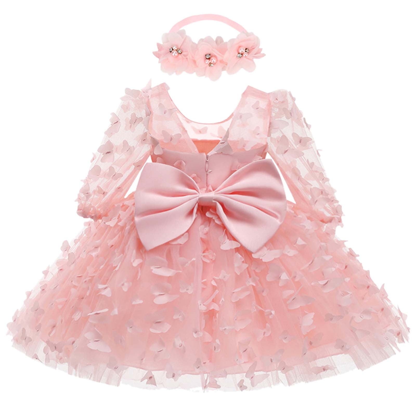 Aayomet Flower Girl Dress Girls Dress Long Sleeve Flower Prints ...