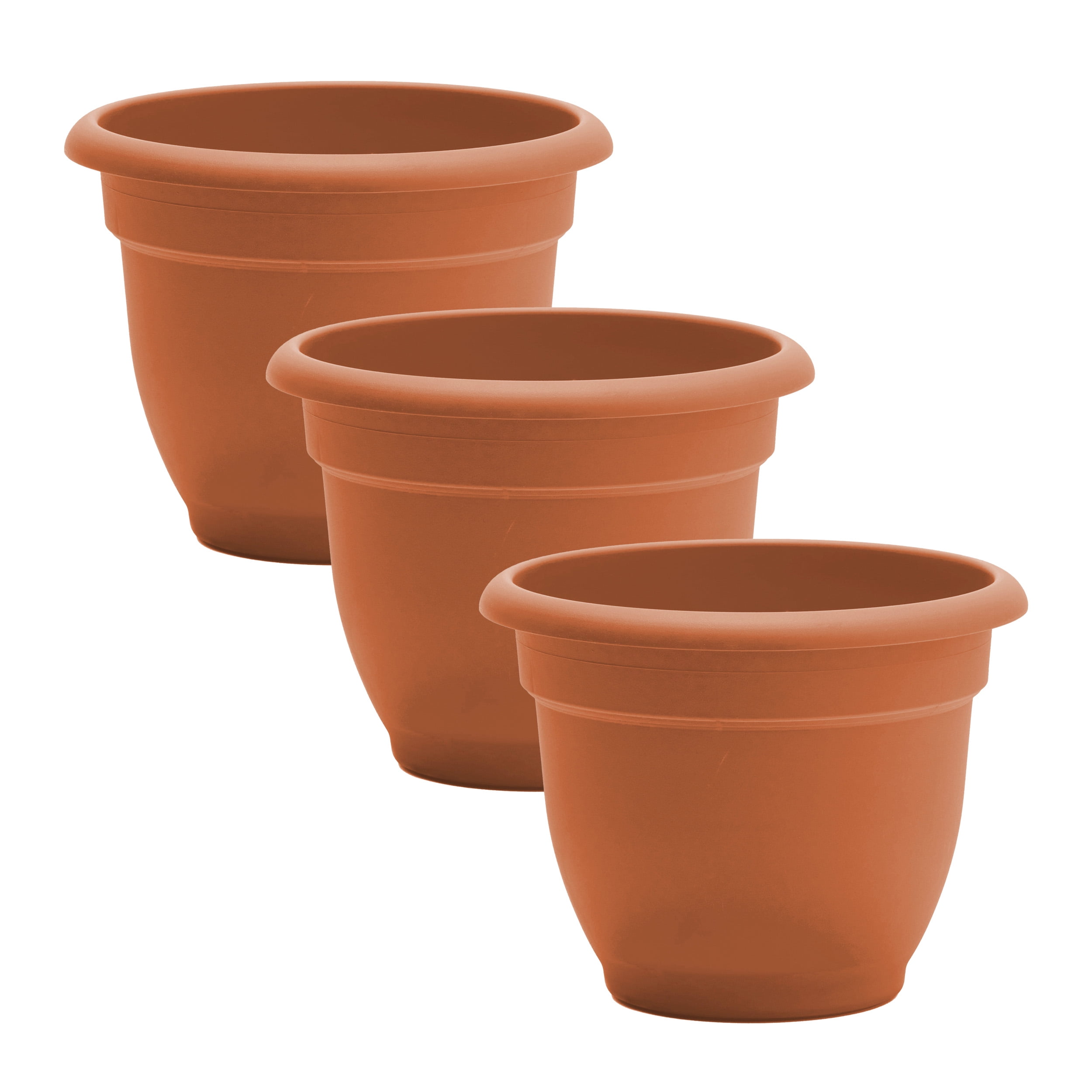 Bloem 6-in Ariana Plastic Round Planter 3-Pack with Self-Watering ...