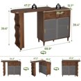 69" Kitchen Island with 360° Rotating Table, Bluetooth Speakers, LED ...