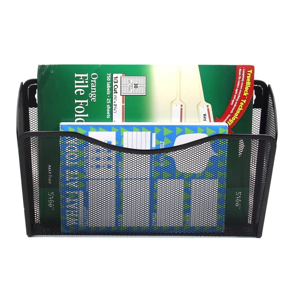 YBM Home Mesh Wall File Organizer Single Pocket, 13”x8.5”x4”, Black ...