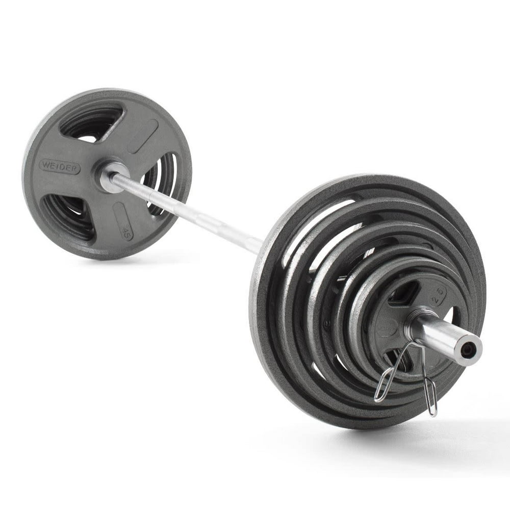 Weider 210 lb. Cast Iron Olympic Hammertone Weight Set - Walmart.com ...