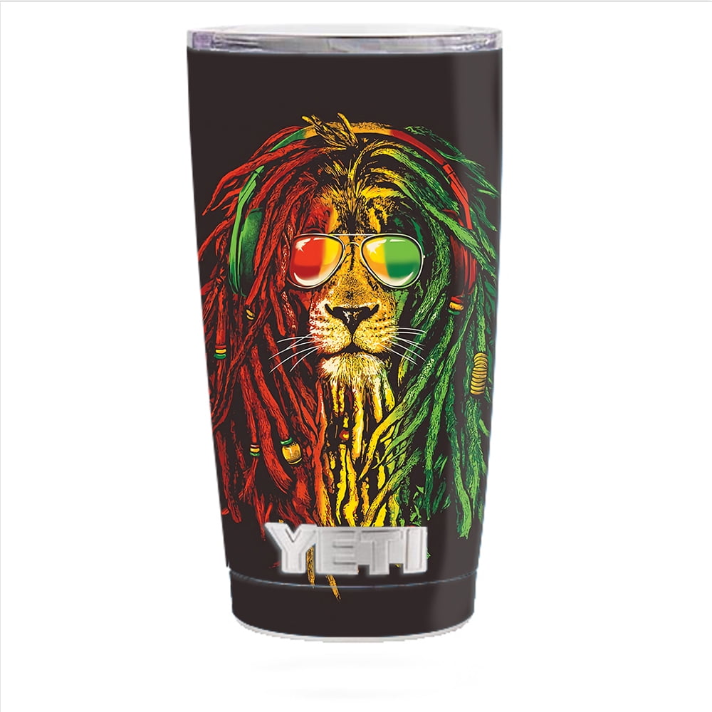 Skin Decal For Yeti 20 Oz Rambler Tumbler Cup / Rasta Dread Lion Irie ...