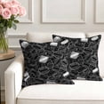 Abstract Art Pillow Covers Set of 4, Travelling Lines Postmarks Black ...
