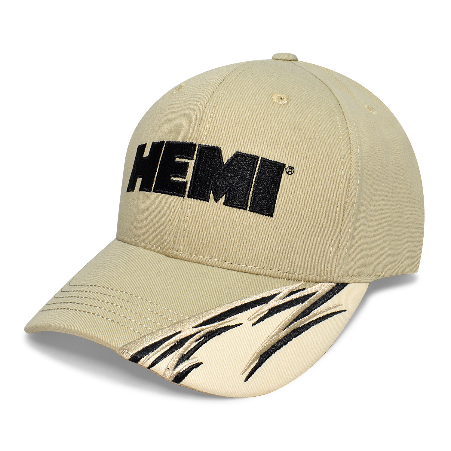 HEMI Logo Graphic Visor Beige Sports Baseball Hat For Dodge Jeep RAM