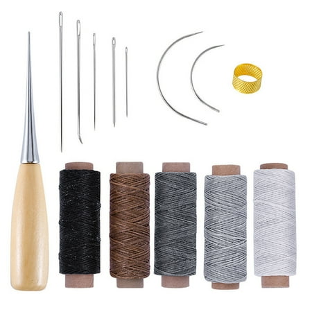 Canvas Hand Sewing Repair Stitching Leather Tools DIY Craft Needles Kit ...