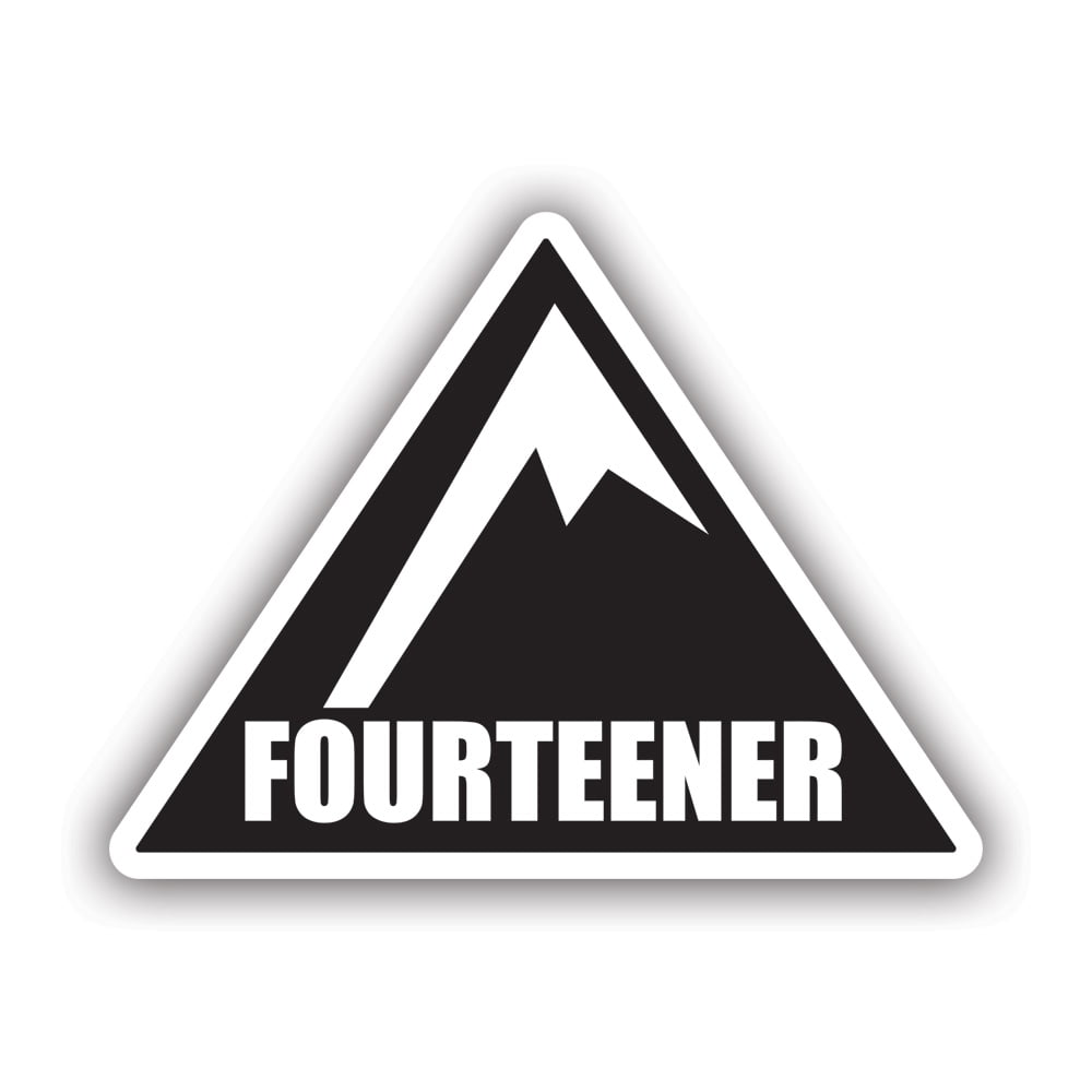 Black Triangle Fourteener Sticker Decal - Self Adhesive Vinyl ...