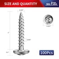 8 x 1 Inch Wood Screw 100Pcs 410 Stainless Steel Standard Thread Truss ...