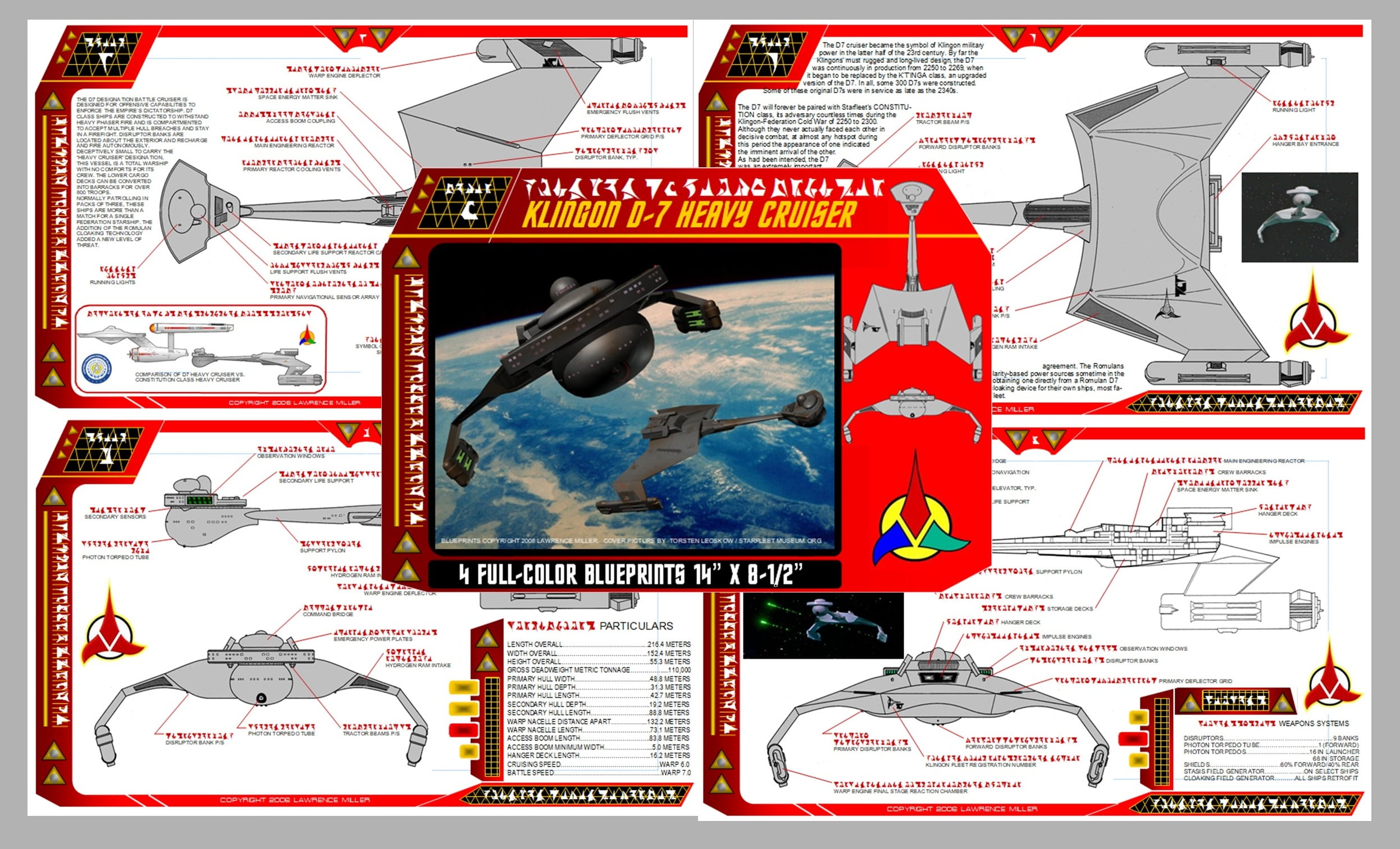 Klingon D-7 Heavy Cruiser Blueprints - Walmart.com