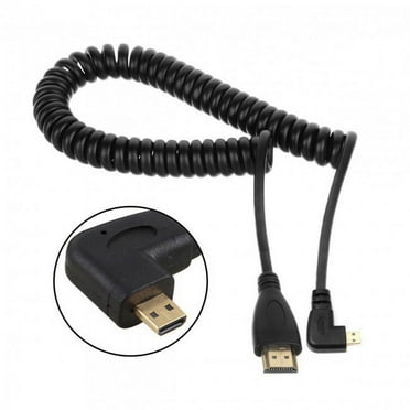 JSER Up Angled 90 Degree Micro HDMI to HDMI Male HDTV Cable for Cell ...