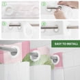 No Hook Shower Curtain with Snap in Fabric Liner Set Pastoral Pink ...