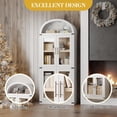 Arched Kitchen Pantry Cabinet with Glass Doors - Farmhouse Storage ...