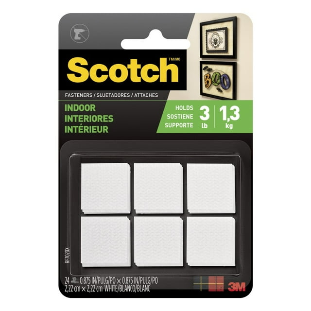 Scotch Hook And Loop Multi-Purpose Fastener, White, Pack Of 24 ...