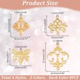64Pcs 8 Style Alloy & Iron Chandelier Component Links Fleur De Lis ...