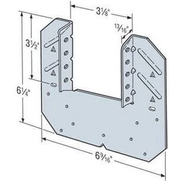 Simpson Strong-Tie 3 in. H X 2.875 in. W 20 Ga. Steel Rigid Tie ...