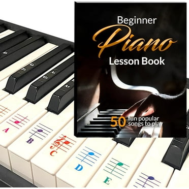 QMG Piano Lesson Book & Note Chart for Beginners, 48 Pages, Color-Coded ...