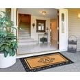 A1HC Black Paisley Rubber and Coir, Floral Border Doormat, 30"X60 ...