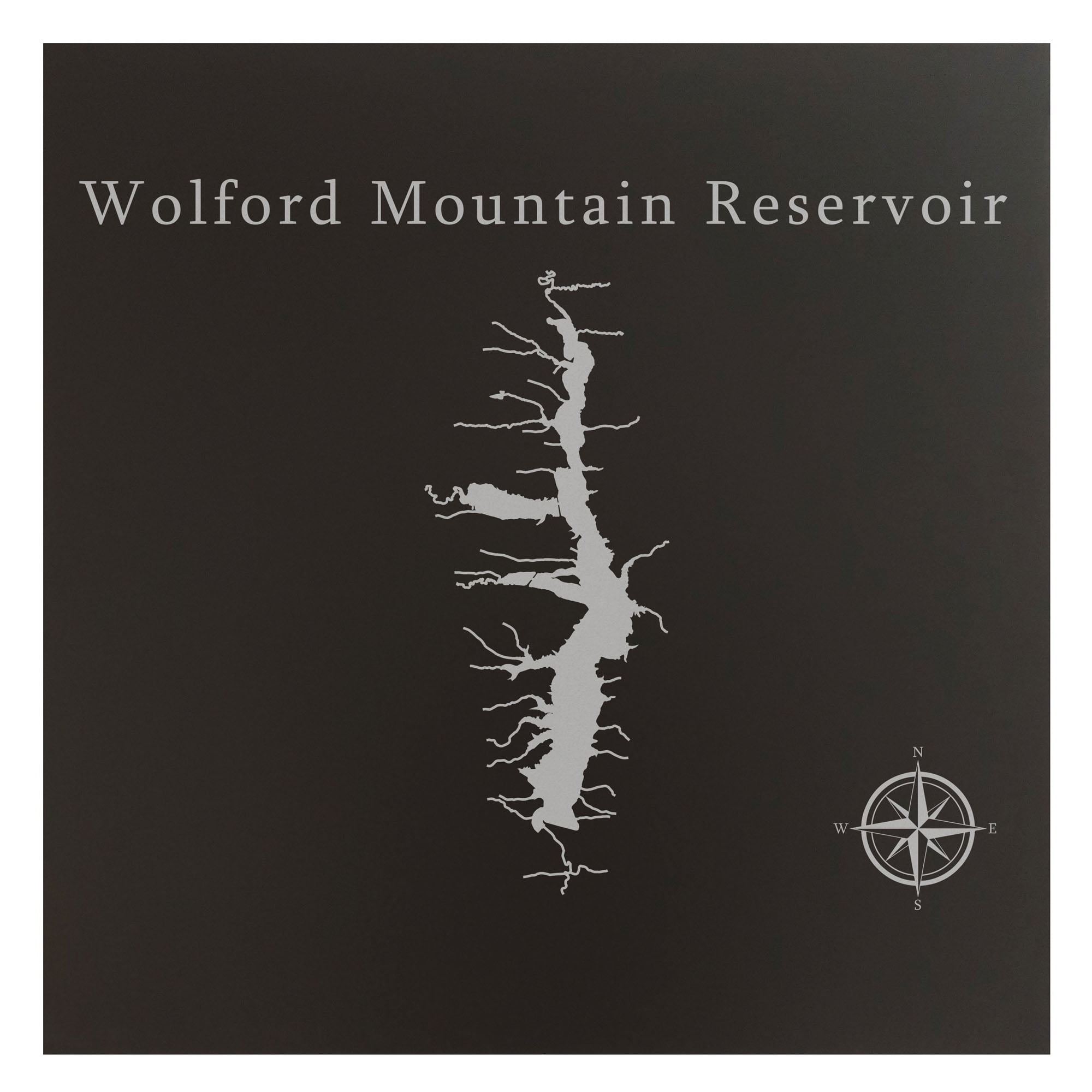Wolford Mountain Reservoir Map 24x24" Black Metal Wall Art Office Decor ...