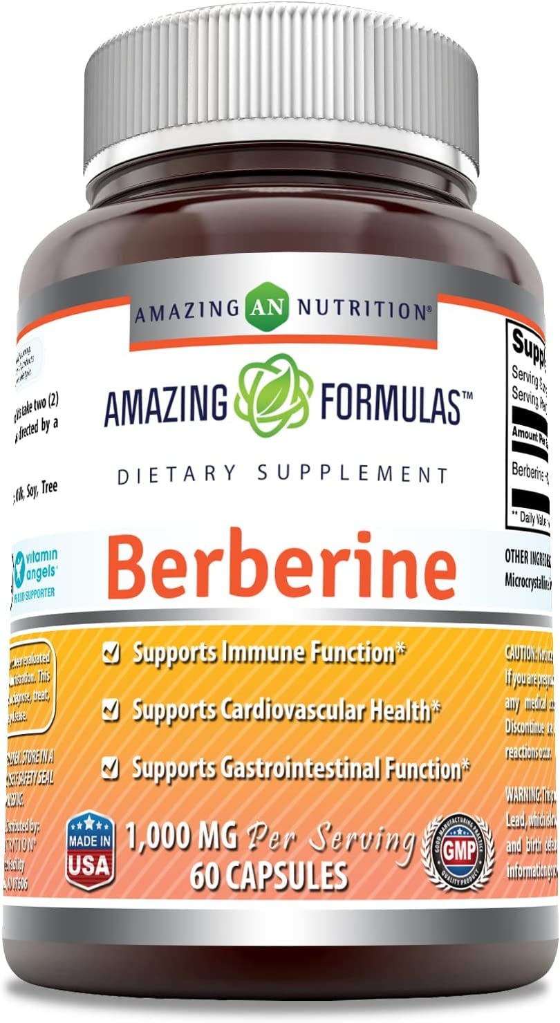Amazing Formulas Berberine 1000mg Per Serving 60 Capsules Supplement ...