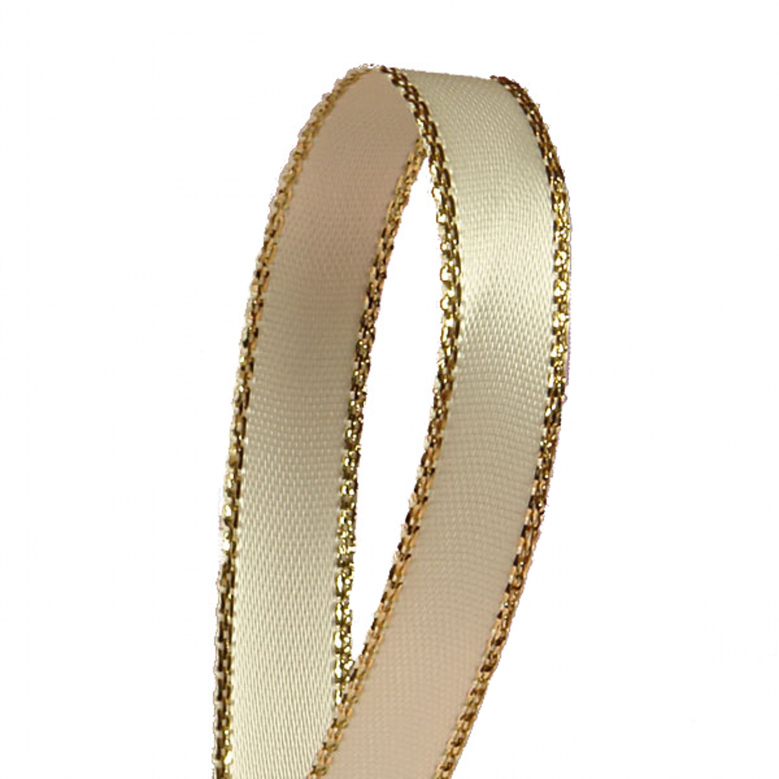 Ivory Solid Color 3/8-Inch Gold Edge Ribbon, 50-Yards - Walmart.com