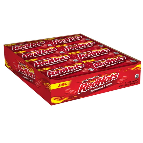 Red Hots, Cinnamon Flavored Candy, 0.9oz (Box of 24) - Walmart.com
