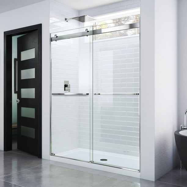 DreamLine Essence 44-48 in. W x 76 in. H Frameless Bypass Shower Door in Chrome - Walmart.com