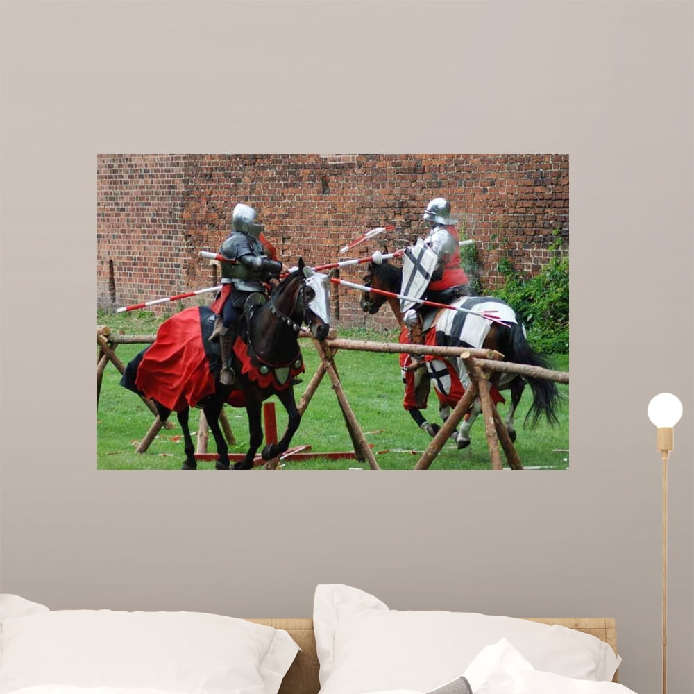 Medieval Knights Fighting Wall Mural Decal Sticker, Wallmonkeys Peel ...