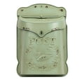 Creative Co-Op Embossed Metal Post Box with Distressed Finish, Aqua ...