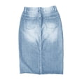 Arlun Summer Casual Denim Skirts for Women Classic A Line Midi Length ...