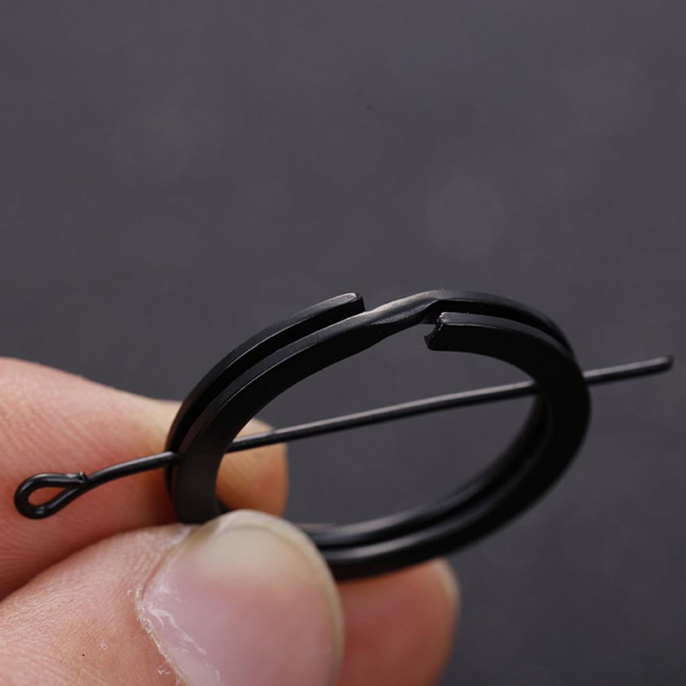 Strong Steel Split Key Ring Black Metal Loop Holder Flat Key Chain CA ...