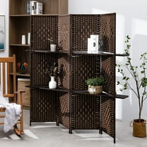 4-Panel Wooden Frame Room Divider, Foldable, Portable with Removable ...