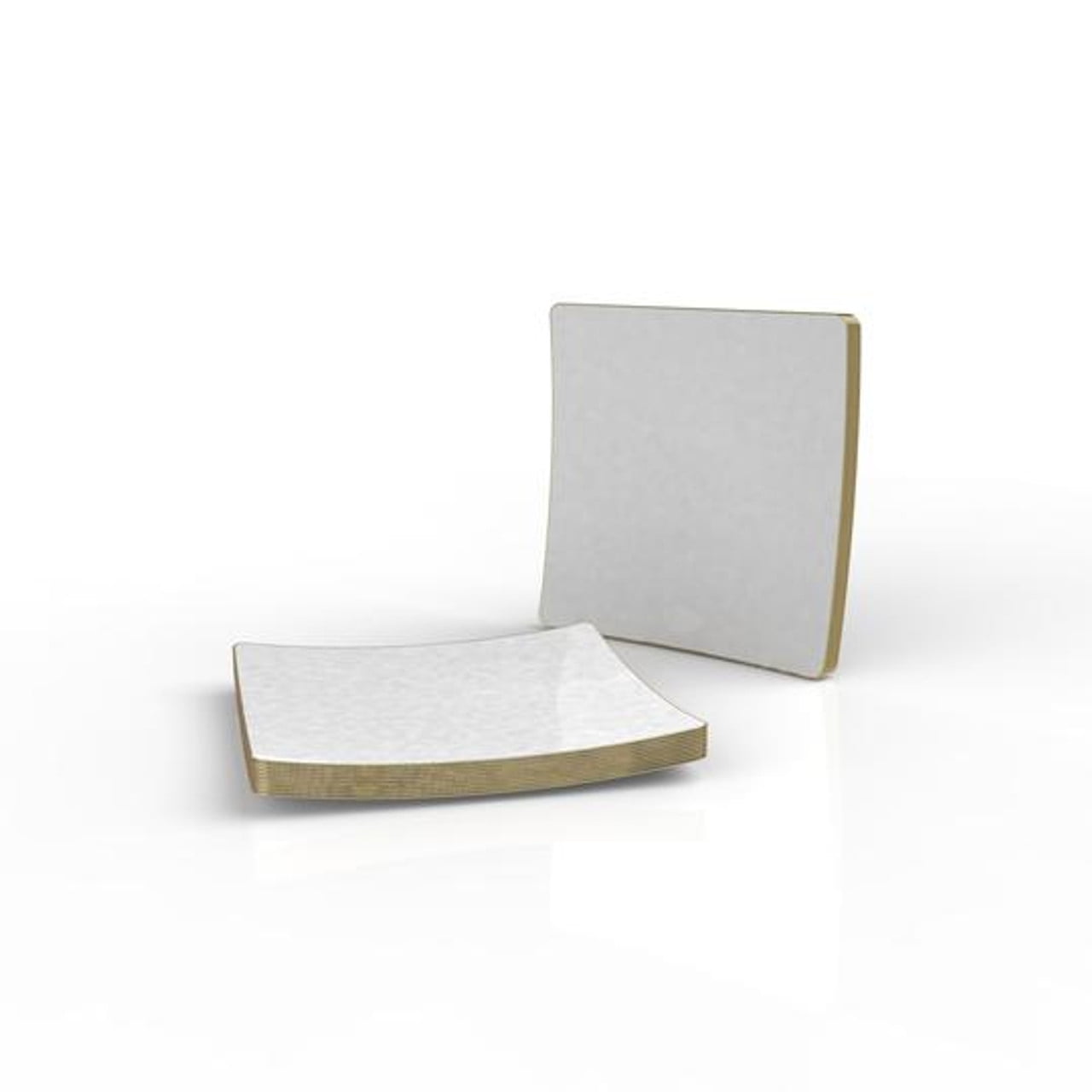 Laura Ashley Square Collection 10.5" White w/ Gold Rim Plastic Dinner ...