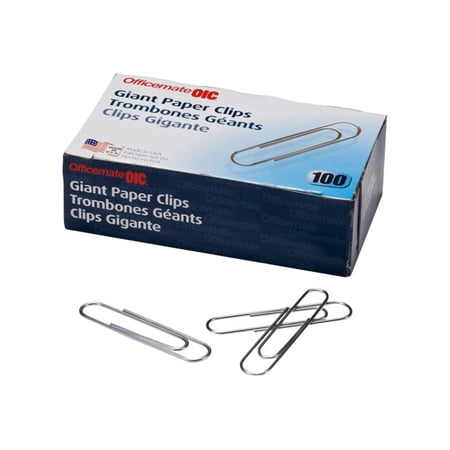 Officemate OIC Giant - Paper clips - steel - silver - pack of 100 ...
