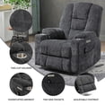 MAYEERTY Dark Grey Chenille 350lbs Power Lift Recliner, Massage Heat ...