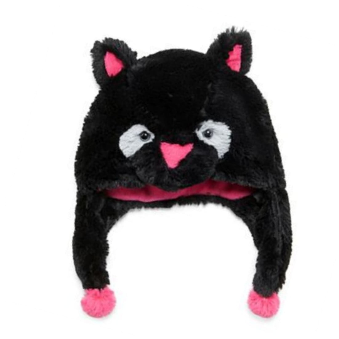 Trapper Girls Fluffy Plush Black Kitty Cat Hat With Ear Flaps - Walmart.com