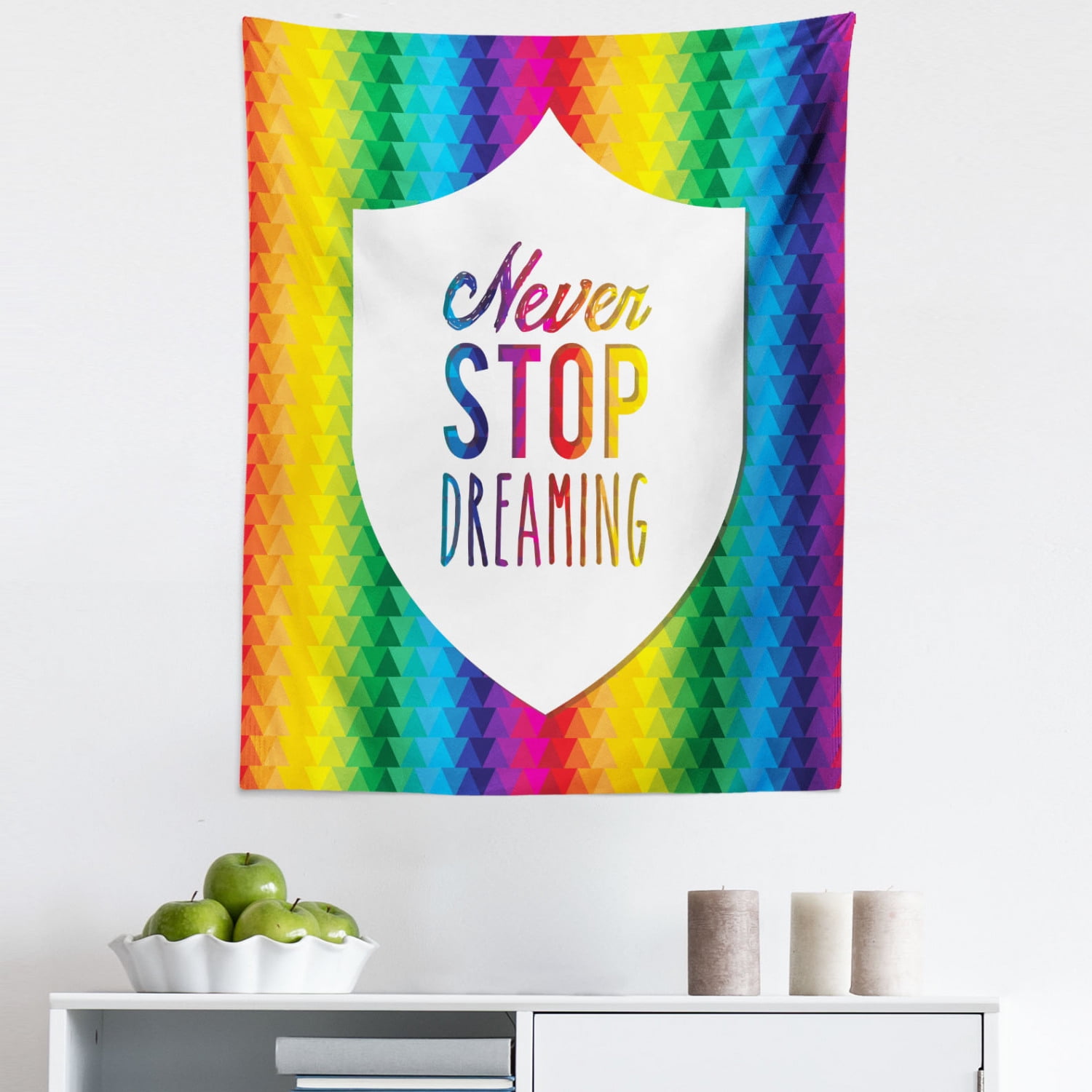 Inspirational Tapestry, Digital Bound Little Triangles in Rainbow ...