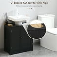 HOMCOM Under Sink Bathroom Cabinet with 2 Doors and Shelf, Pedestal ...