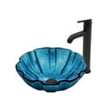 VIGO Mediterranean Seashell Glass Vessel Sink and Seville Faucet Set ...