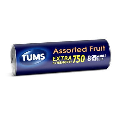 Tums Ultra Strength Chewable Antacid, Heartburn Relief, Tropical Fruit ...