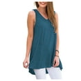 Anygrew Womens V Neck Sleeveless Tunic Tops Summer Casual T Shirt