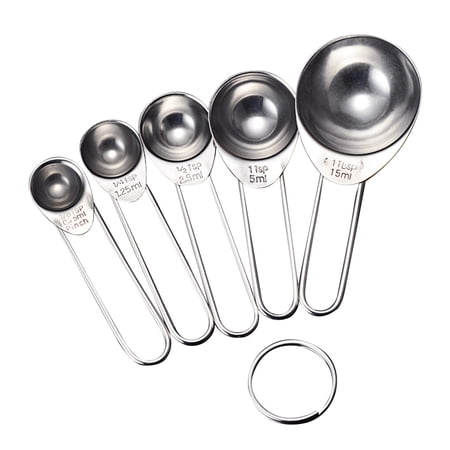 letairis 5pcs/set Non-rusting Stainless Steel Measuring Spoons Powder ...