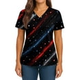 250th Anniversary Patriotic Flag Scrubs Top for Women - V-Neck Short ...