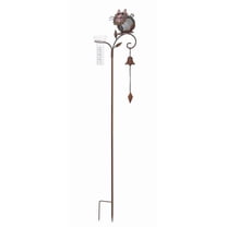 Continental Art Center 20775 Metal Rustic Frog Solar Rain Gauge Outdoor ...