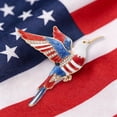 4th of July American Flag Brooch Pin, Red White Blue Enamel Patriotic ...
