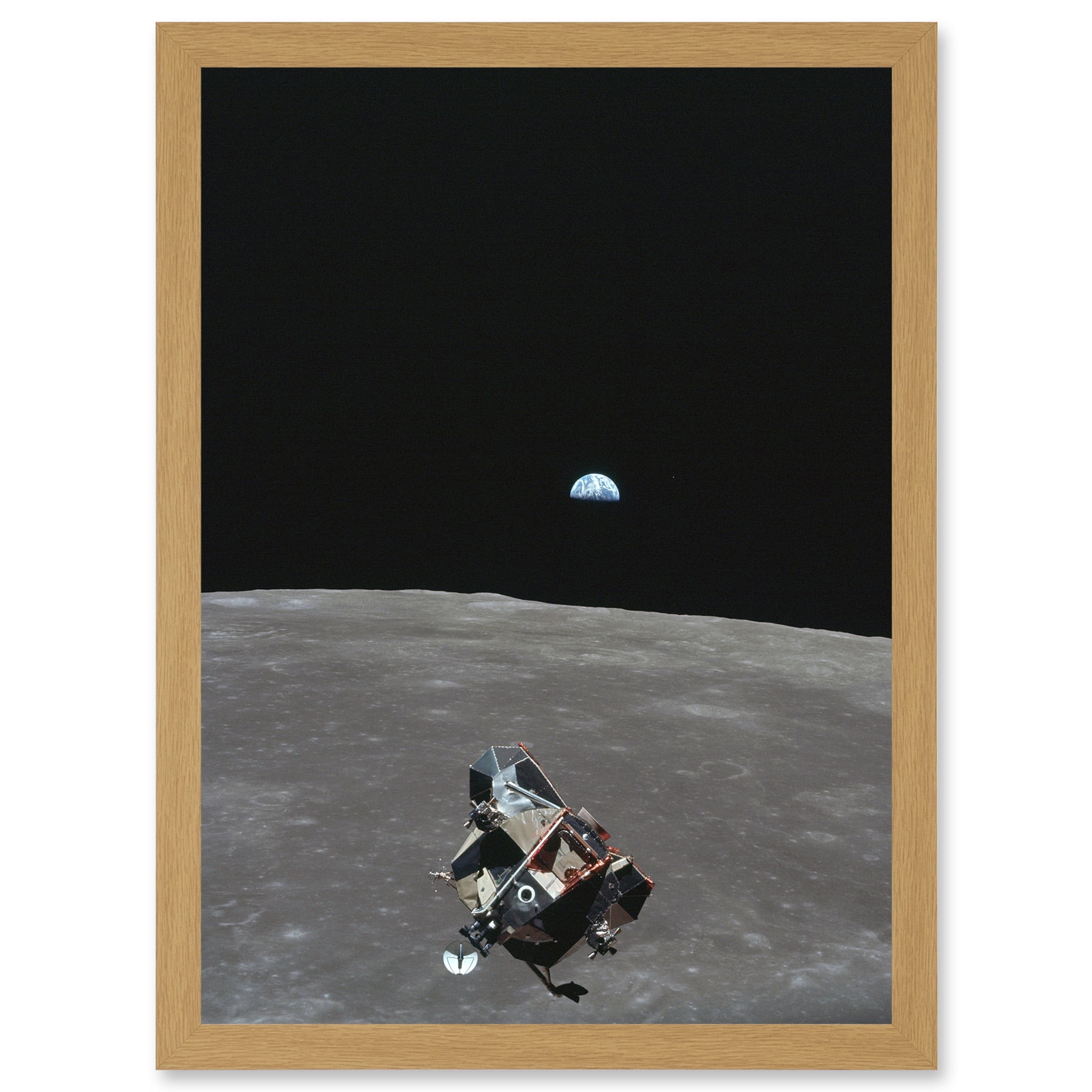 Space NASA Earth Moon Lunar Landing Module Earth USA Photo Artwork ...