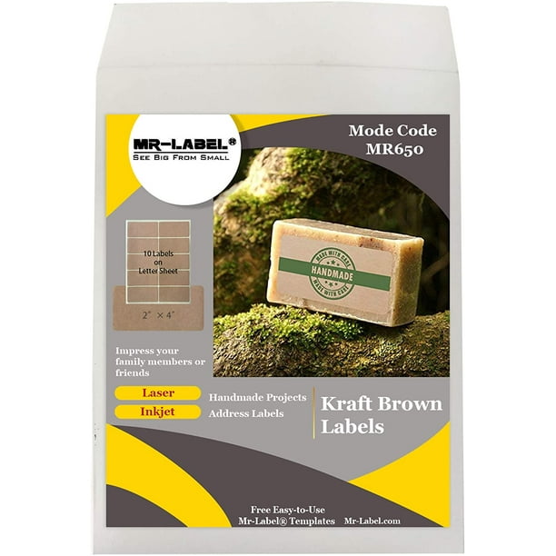 Mr-Label 2?×4? Printable Natural Kraft Brown Label Sticker - for Mason ...
