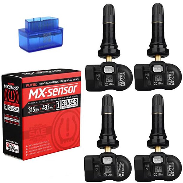 Autel MaxiTPMS MX Sensor 4 pcs Universal Tire Sensor With OBDⅡ Scanner ...