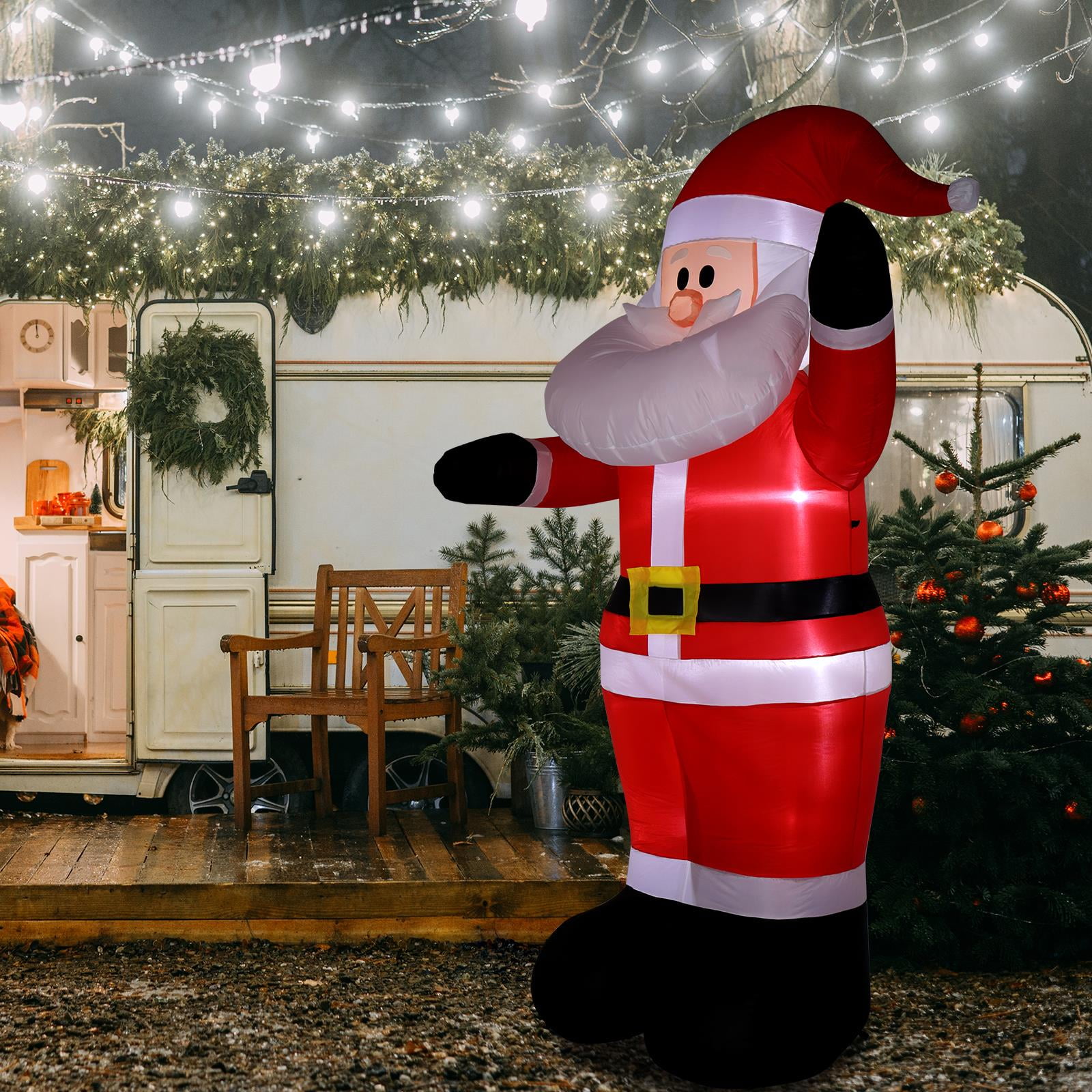 EasingRoom 8Ft Christmas Inflatables Santa Claus Decoration with 4 ...