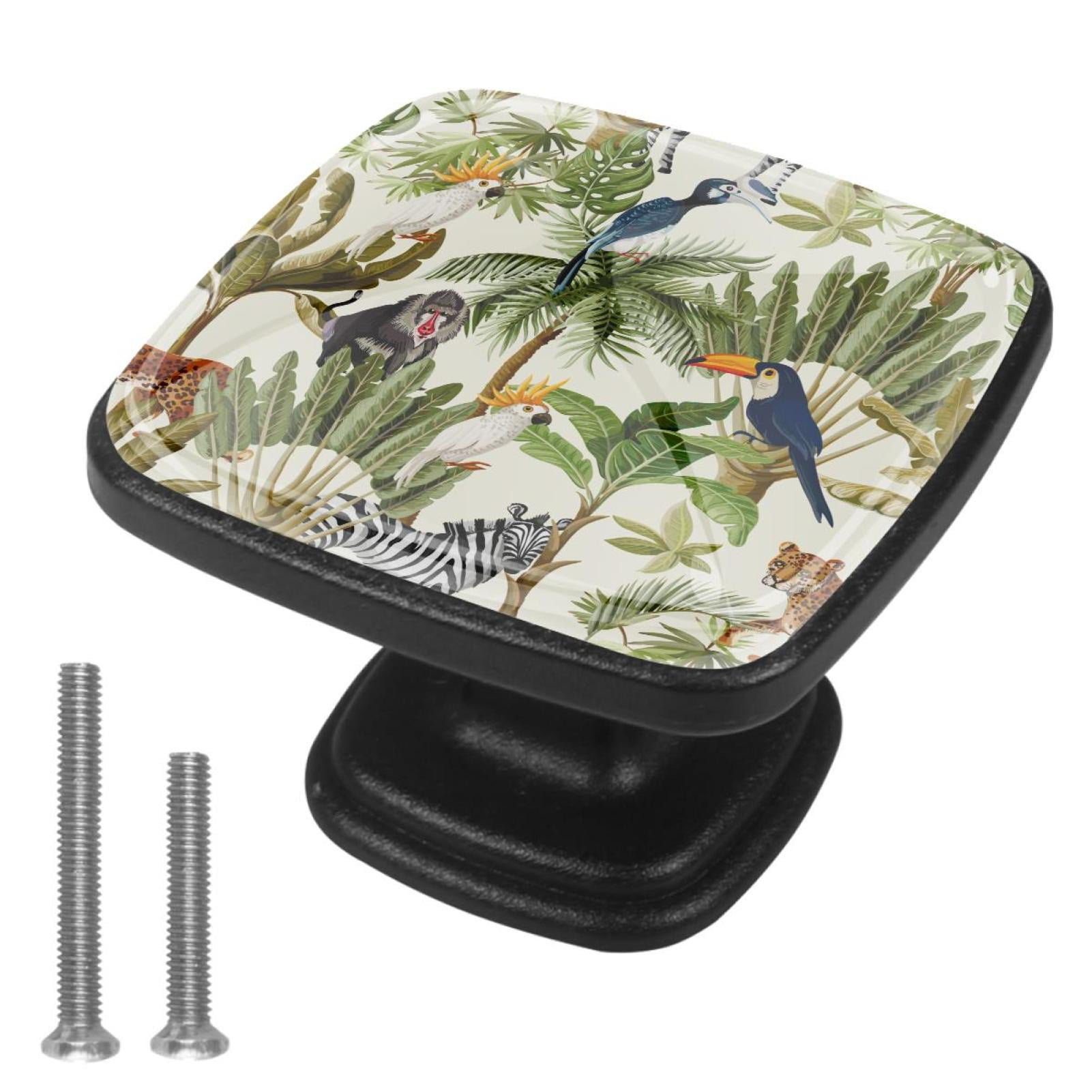 4 Pcs Cabinet Handle Drawer Pulls Trees and Animals Knobs with Screws ...